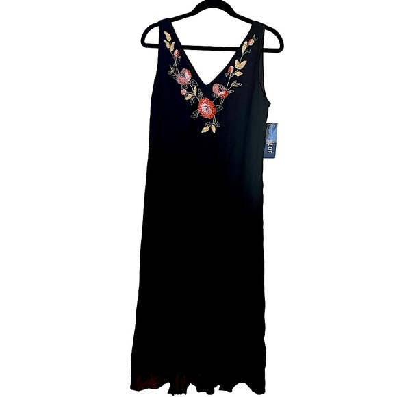 Eva Blue | Dresses | Nwt Black Embroidered Dress Eva Blue | Poshmark